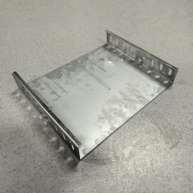 Stainless steel cable tray showing durable construction and silver finish