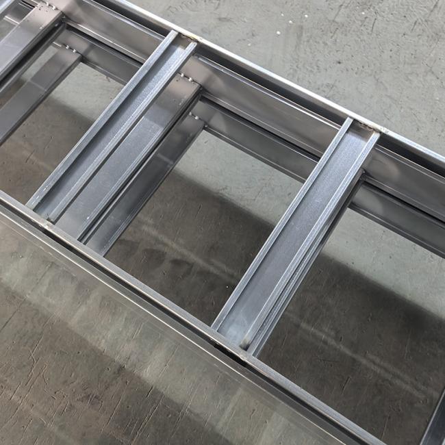 Aluminum ladder type cable tray showing structural details