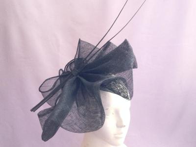 China Navy / Pink / Red / Yellow Ladies Fascinator Hats With Feather Trimming For Party for sale