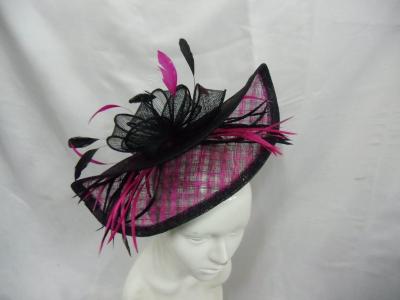 China Window Sinamay Ladies Fascinator Hats With Feather Trimming For Church for sale