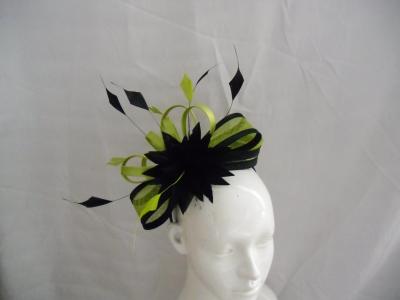 China Retro Sinamay Ladies Fascinator Hats Black Feather Trimming For Church for sale