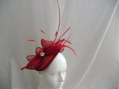 China Diamond Fashion Ladies Fascinator Hats with mixed feather Trim for sale
