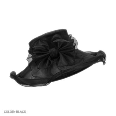Cina Le donne su ordinazione leggere hanno arieggiato il cappello dell'organza con l'arco di doppio strato per l'occasione speciale in vendita
