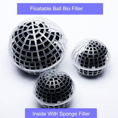 China HDPE Polyurethane composite fiber Flotable ball hydrophilic filler for sale