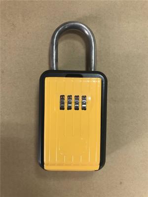 China Portable Type Car Key Lock Box , Car Key Safe Lock Boxes in Yellow for sale