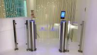 China Automatic 168mm Cylindrical Swing Speed Gate Turnstile Rapid Access Door Security Barrier System for sale