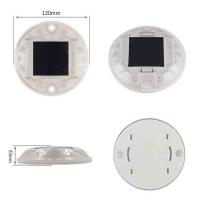 China Solar LED Road Stud IP68 120x23mm High Brightness PC Round Shape Pavement Marker Light for sale