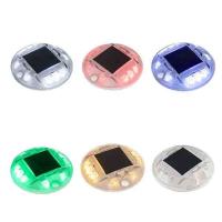 China Solar LED Road Stud IP68 120x23mm High Brightness PC Round Shape Pavement Marker Light for sale