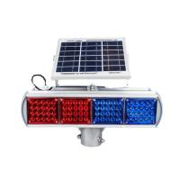 China Solar Powered Traffic Warning Light Red Blue Strobe LED 800m Visual Distance 80mm Pole for sale