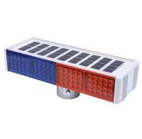 China Solar Powered Traffic Warning Light Red Blue Strobe LED 800m Visual Distance 80mm Pole for sale