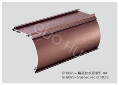 China Red Brushed Aluminium Extrusion Profiles With 6063 T5 Temper Material GB5237 EN755 for sale