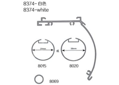 China White Extruded Aluminum Rails Shower Curtain Poles , Aluminium Extruded Sections for sale