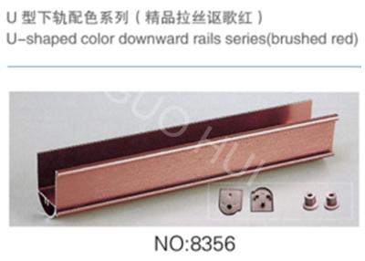 China Red Brushed T5 Aluminium Track Profiles For Curtain Pole Track Customized for sale