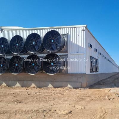 China Custom Prefabricated Steel Frame With Q235 Q355 Steel For Chicken House for sale