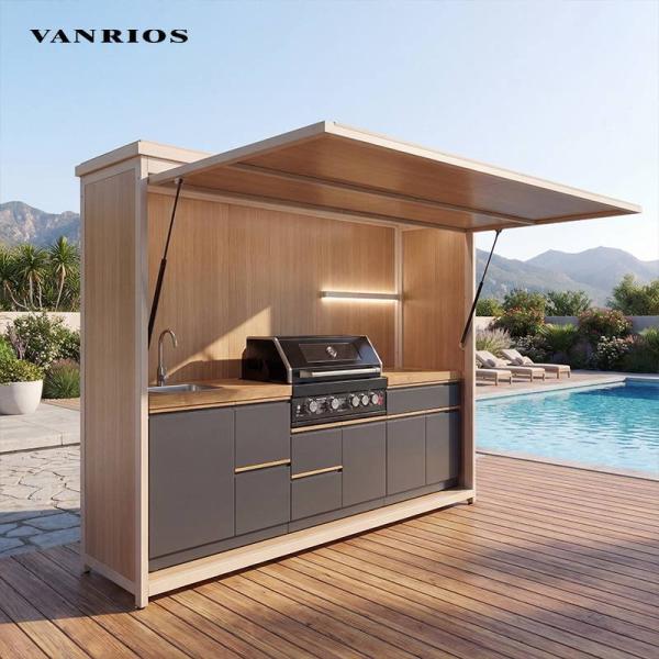 Quality Modular Cooking Outdoor BBQ Pod Heavy Duty Aluminum Frame And Stainless Steel Storage for sale