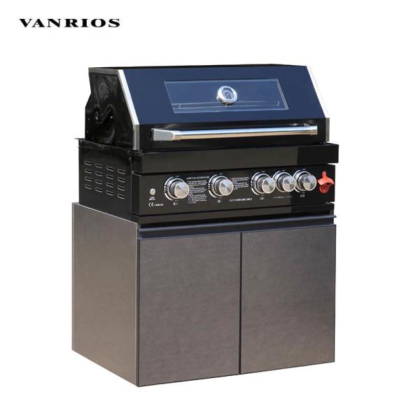 Quality Luxury Modular Aluminum Frame Freestanding BBQ Grill Station with 4 Burners for sale