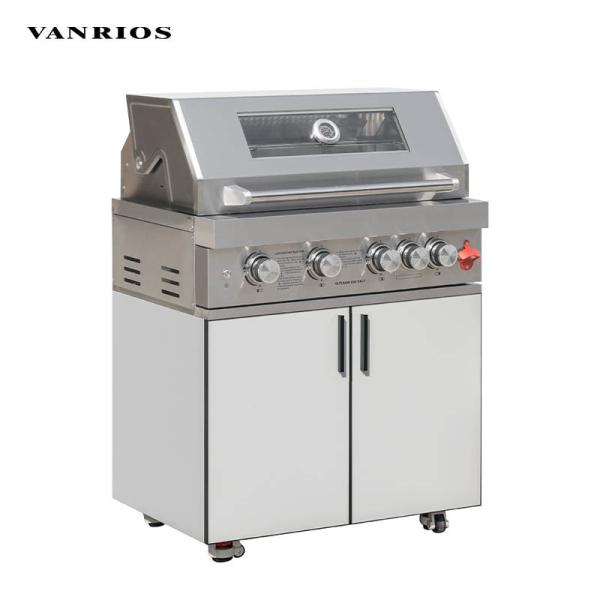 Quality Commercial Grade Double Layer Hood Barbecue Built In Freestanding Grill High Heat Infrared Rotisserie System for sale