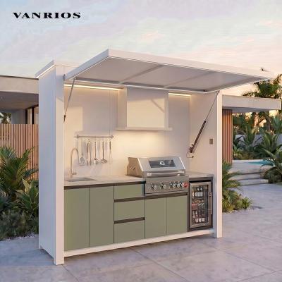 China Complete Outdoor Cooking Station Built In Refrigerator and S304 Grill for sale