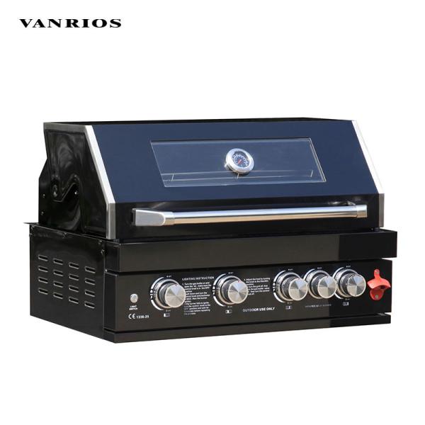 Quality SUS304 Stainless Steel Built In 4 Burner Grill with Rear Burner for sale