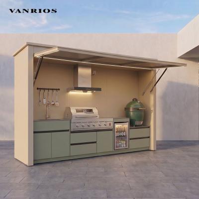 China Versatile Outdoor barbeque pod with Professional Gas Grill & 21 Inch Ceramic Egg Grill for sale