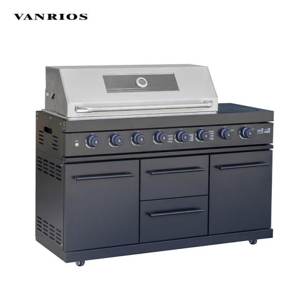 Quality Executive Freestanding BBQ Grill Cabinet Unit With Professional 8-Zone Gas Cooking System for sale