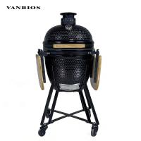 Quality Charcoal Smokers Grill 21 Inch Kamado Ceramic Bbq Grill With Rolling Cart & Side for sale
