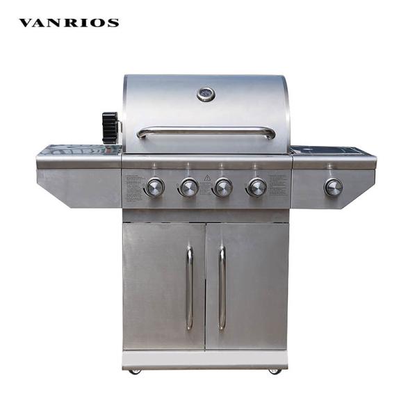 Quality All Stainless Steel Mobile Freestanding BBQ Grill Cabinet With Side Burner for sale
