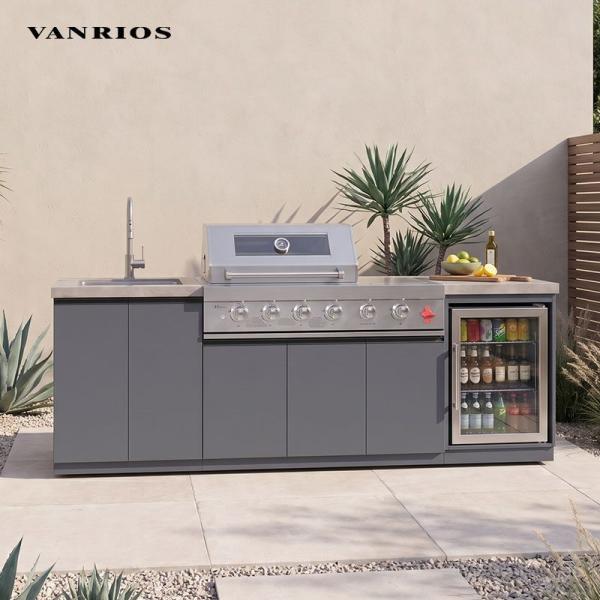 Quality Contemporary Outdoor Kitchen Set With Grill & Storage Bbq Kitchen Island for sale