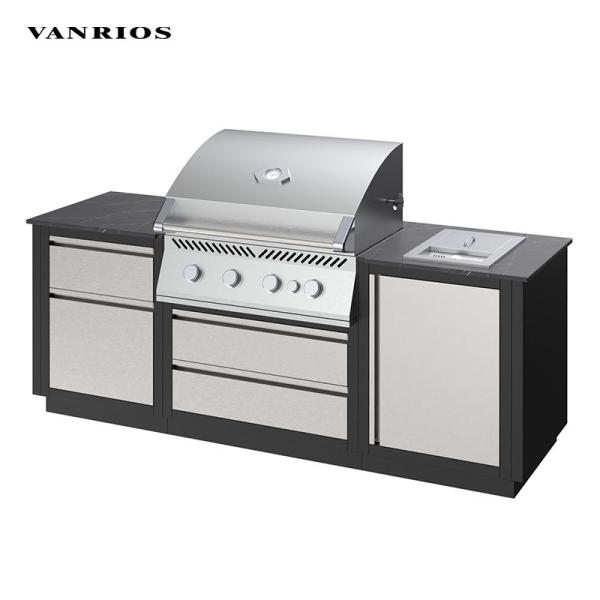 Quality Stainless Steel Modular Outdoor Grill Kitchen Island Flame Safety Piezo Ignition for sale
