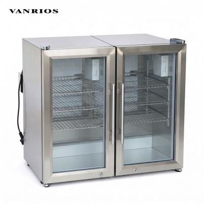 China OEM ODM Double Door 126L Outdoor Refrigerator With SUS304 Stainless Steel Construction for sale