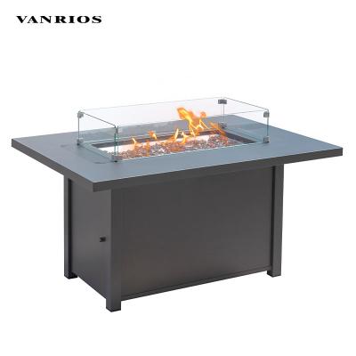 China Contemporary Aluminum Outdoor Fire Pit Coffee Table for Patio & Hospitality for sale