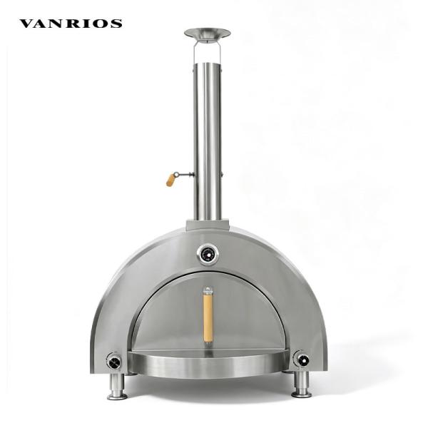 Quality 4.55kW High-Heat Stainless Steel Commercial Pizza Oven with Mobile Trolley Cart for Outdoor Catering for sale