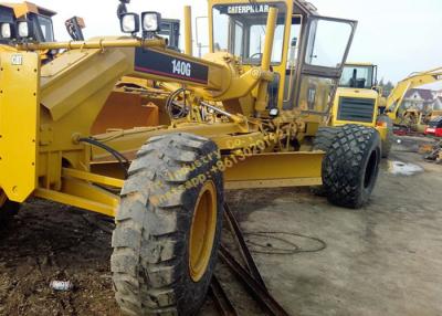 China Gele Gebruikte Caterpillar-Nivelleermachine 140g Japan voor de Bouw van het Landbouwbedrijfwerk Te koop