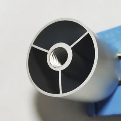 China 25 Mm CNC Inner Round Threaded Aluminium Tube Profiles For Desk Legs for sale
