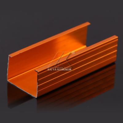 China Orange Anodized Aluminium Alloy Profile Heat Insulation For Rail Decoration Frame for sale