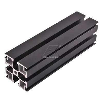 China Aluminum T-slot extrusion aluminum profile black 6000 series T5 anodized for sale