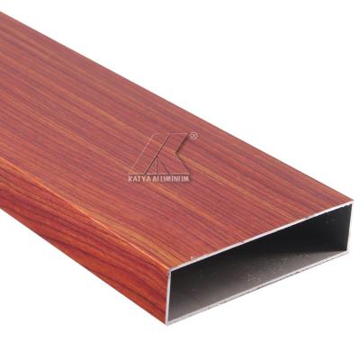 China 6063 aluminum tube beam wooden grain profile for sale