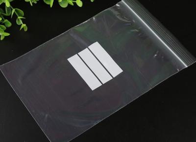 China 2mill clear poly white block ziplock  writable zipper  storage bags reclosable pouch for sale