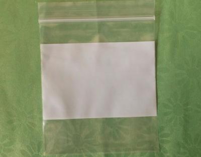 China 2mill clear poly white block ziplock  writable zipper  storage bags reclosable pouch for sale