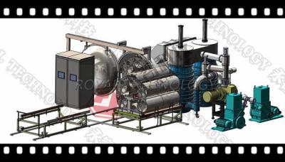 중국 공술서 체계, 플라스틱 부속에 DC 침을 튀기 코팅 기계가 수평한 높은 진공에 의하여 침을 튀깁니다 판매용