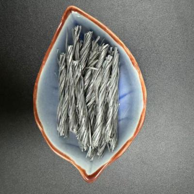 Cina 54MM Black Polypropylene PP Twisted  Bunchy Fiber  For Concrete Construction Reinforcement in vendita