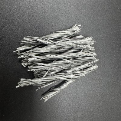 China La forma arracimada torcida fibra gris de Biture PP para que el refuerzo se agriete resiste y hormigón en venta