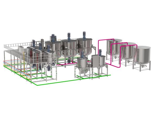 Quality Vacuum Emulsifying Mixer Toothpatse Making Machine With Hydraulic Lifting for sale
