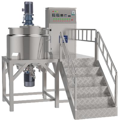 China Mixer Stainless Steel Chemical Cosmetic Liquid Mixing Equipment Double Jacketed Mixing Tank With Agitator for sale