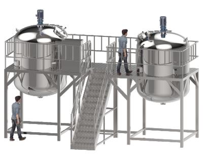 China Electric Heated Stainless Steel Food Liquid Mixer Beer Shampoo Soap Homogeneous Blending Mixing Tank with Agitator for sale