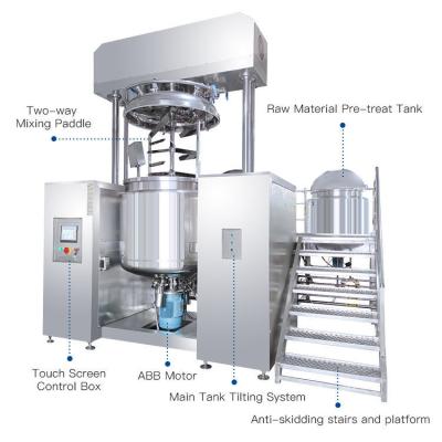 China High Efficiency Vacuum Homogenizing Emulsifier Cosmetic Face Cream Mixing Making Machine for sale