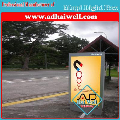 China Bus Stop Shelter Lateral Mupi Light Box for sale
