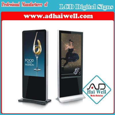 China 55 Inch Indoor Touch Screen Floor Standing Digital LCD Advertising Display Screen Signage for sale