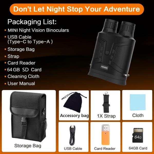Quality Mini80 16X Digital Zoom Night Vision Binoculars with 4K Video Resolution and 6000mAh Battery for Outdoor Adventures for sale