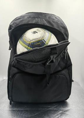 China Large Capacity Custom Football Backpack , Black Soccer Backpack With Shoe Compartment for sale